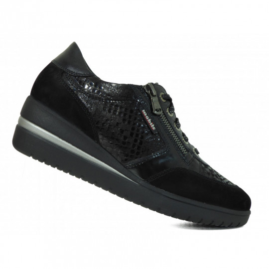 Chaussure à talon compensé Mephisto en cuir Confort Noir Femme | Igert