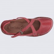 Sandales Josef Seibel, sandales à bouts fermés femme en cuir rouge ...