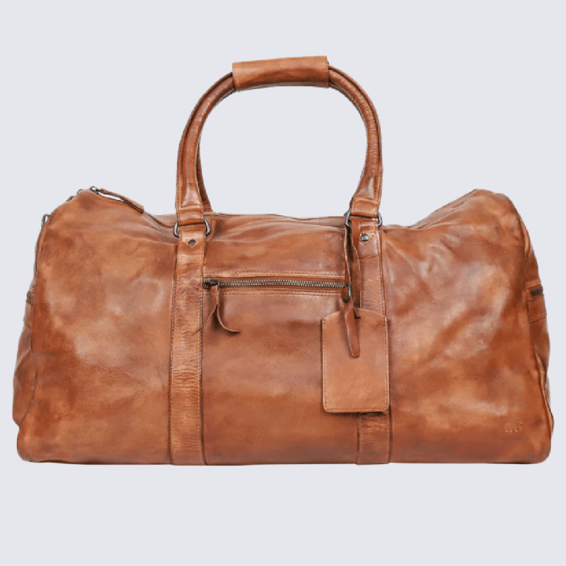 Sac week-end Bear Design, sac week-end Ruben unisexe en cuir cognac ...